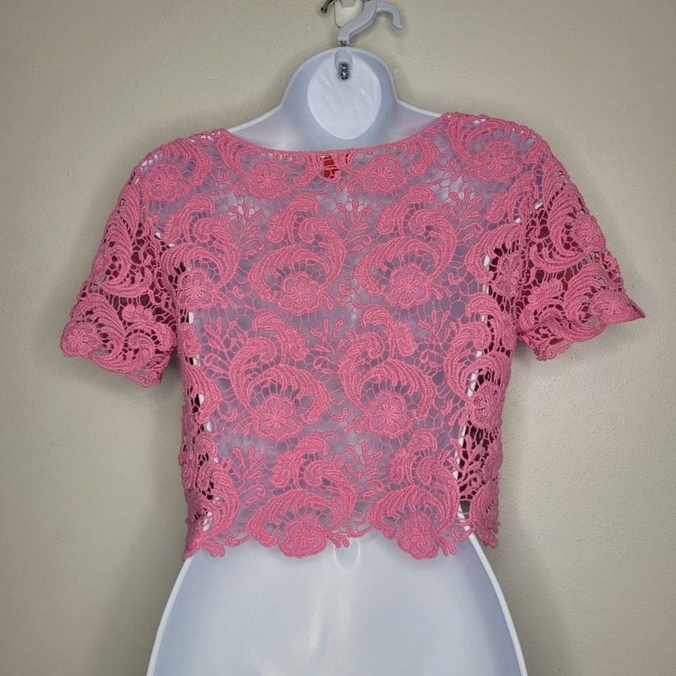 Y2k Light Pink crochet festival beachy crop cute cottage layering top ...