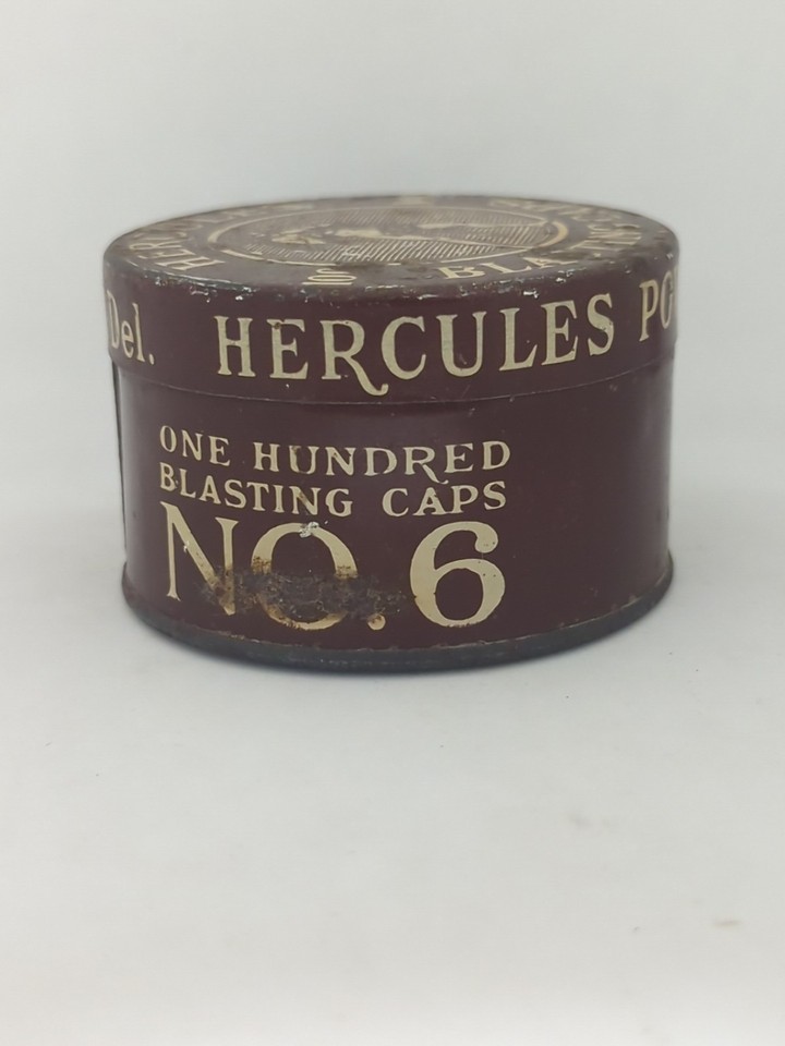 Vintage Hercules Blasting Caps #6 Tin (Brown), Hercules Powder Company ...