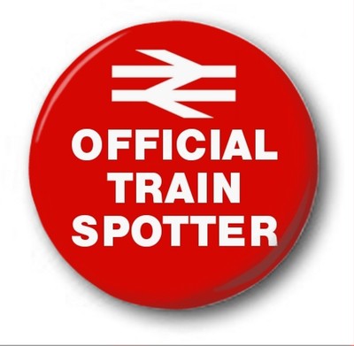OFFICIAL TRAIN SPOTTER - 1 inch / 25mm Button Badge - Novelty Cute ...