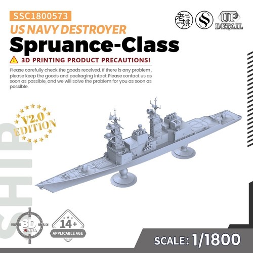 1/1800 Military Model US Navy Spruance-Class Destroyer | eBay