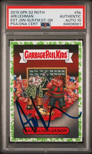 Ari Lehman Signed Garbage Pail Kids Green Estimation Jason #SF5B GPK ...