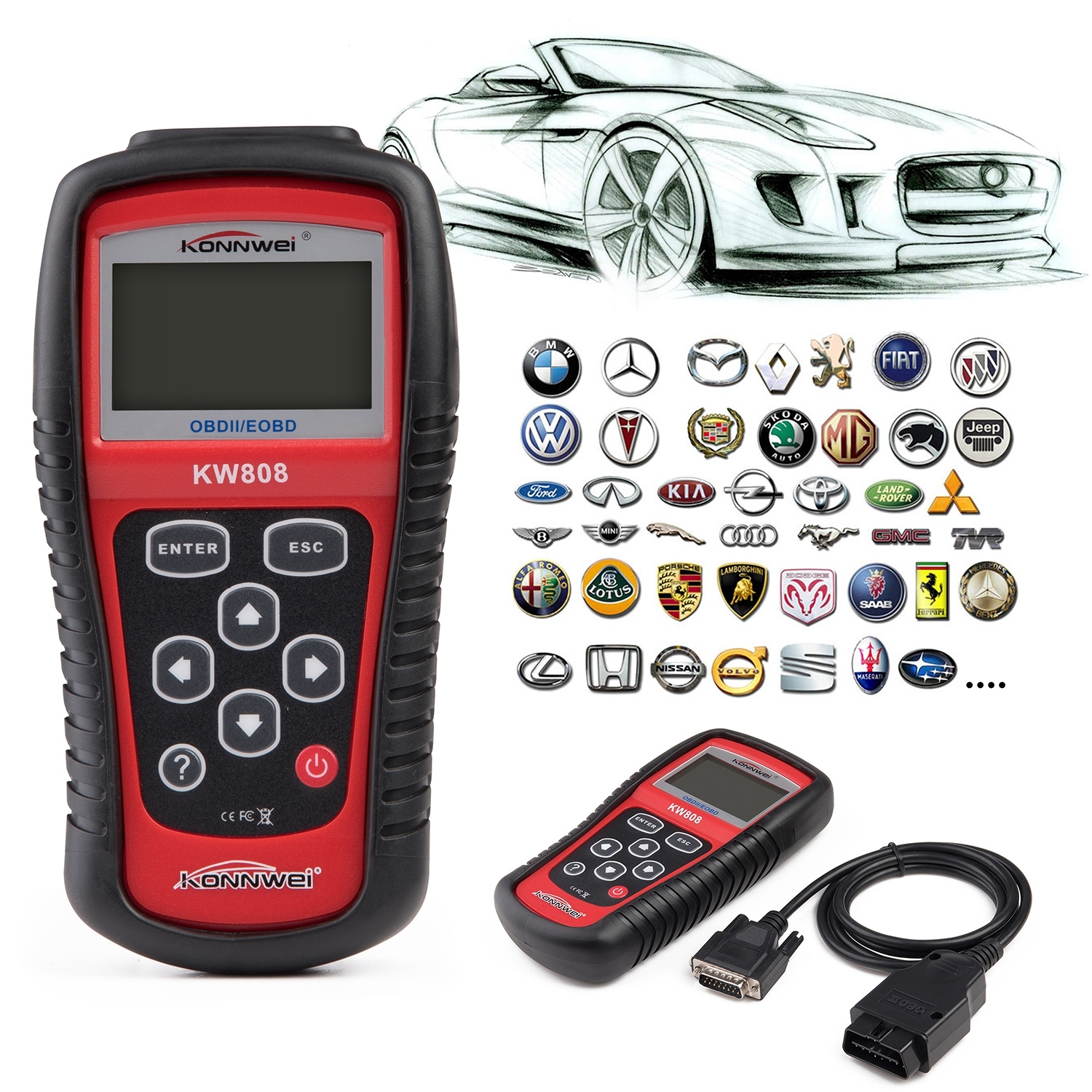 OBD2 Code Reader Scanner OBDII Car Diagnostic Scan Tool for 1996 ...