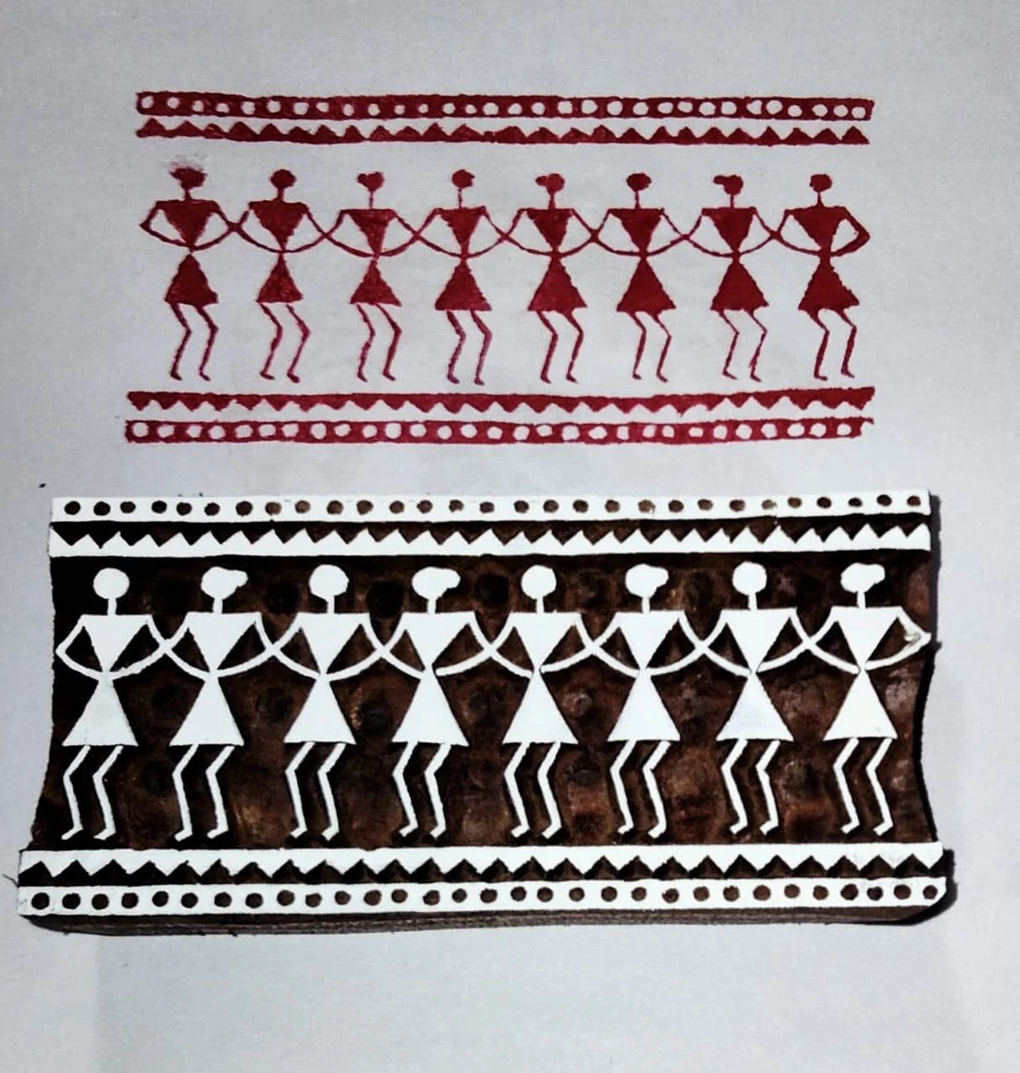 Warli Painting Black And White Border