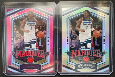 Anthony Edwards 2022 Panini Chronicles Marquee Basketball #355 Pink AND ...