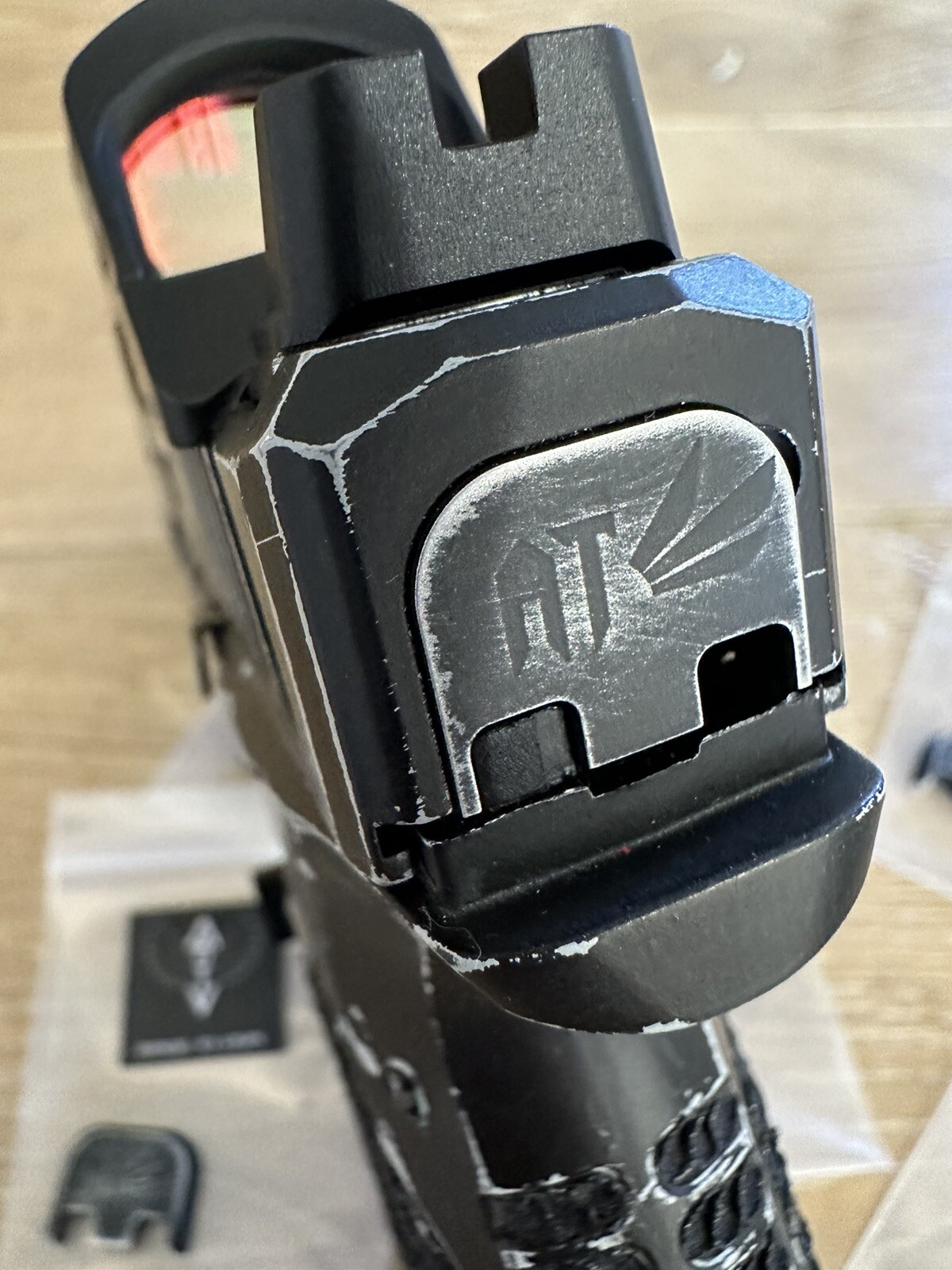 Custom Distressed Cerakote Slide Back Plate for Glock 19, 17-41, 45, 26 ...