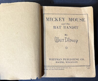 Mickey Mouse and the Bat Bandit #1153 Big Little Book (No Covers ...