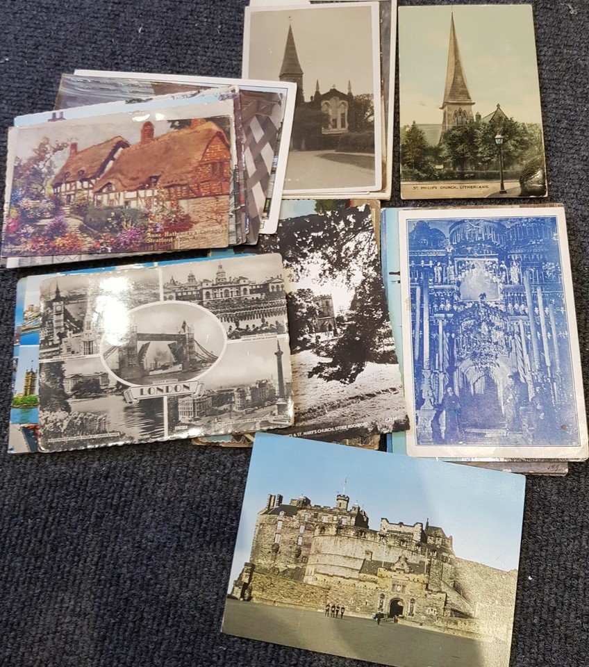 Old Vintage Postcards Collection UK & Foreign Clearance Job Lot Mixed ...