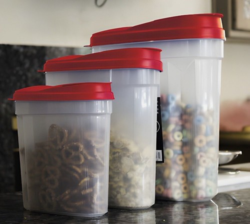 Plastic Cereal Dispenser Set - 3 Pcs Dry Food Snack Nut Storage ...