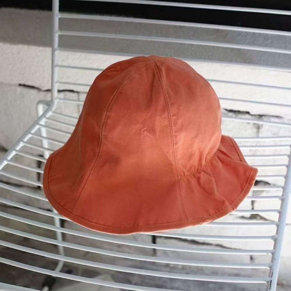 Solid Color Sunscreen Hats Breathable Bucket Hats New Beach Cap Outdoor ...