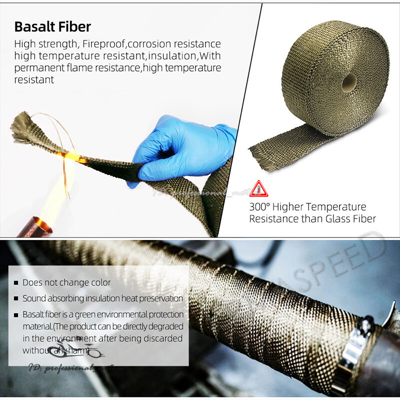 15M Exhaust Pipe Heat Insulation Trap Header Fireproof Cloth Wrap for ...