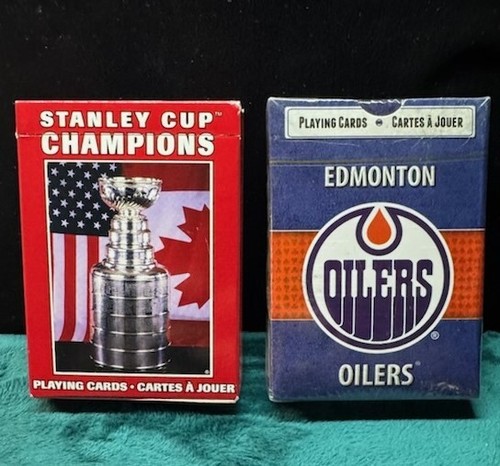Lot of 2 NHL Playing Cards Edmonton Oilers & Stanley Cup Champs Poker ...