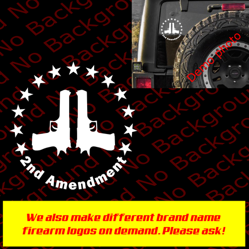2A 2nd Amendment 1911 Vinyl Window Decal USA Constitution Gun Rights ...