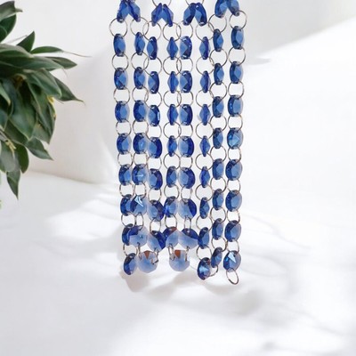 Blue - Lead Glass Crystal - Octagon Chandelier - Prisms Chains | eBay