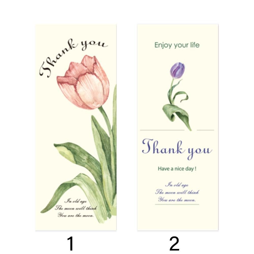 50PCS 6*15cm Decorative Decals Tulip Flower Package Labels For Small ...
