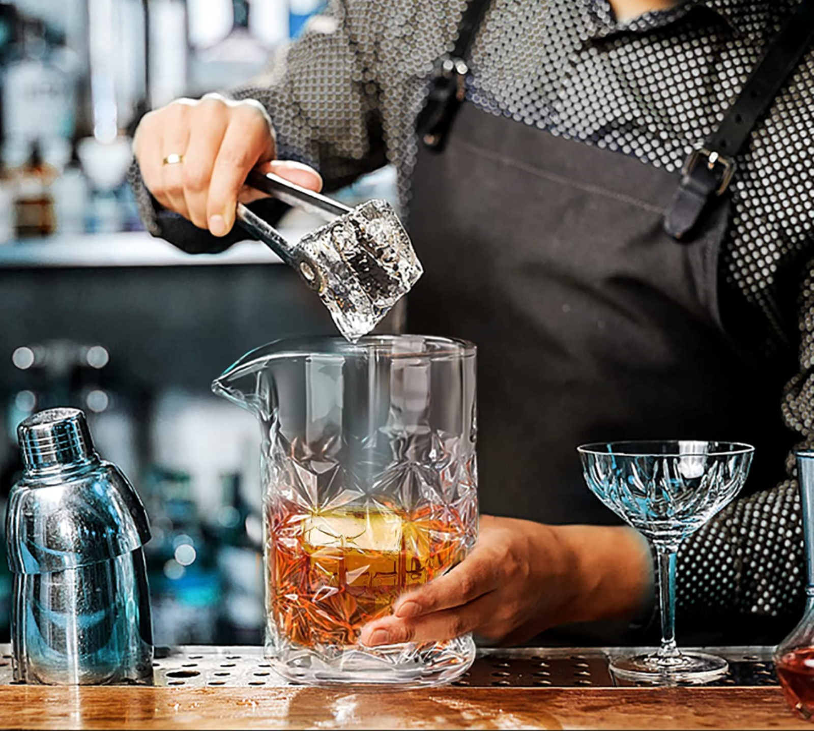 6pc Cocktail Mixing Glass Set 24oz Bar Mixing Pitcher w 4 Glasses ...
