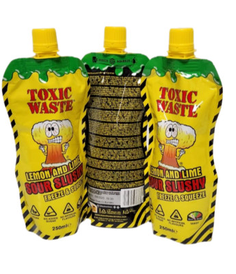 Toxic Waste Lemon & Lime Sour Slush Freeze & Squeeze Intense Flavor ...