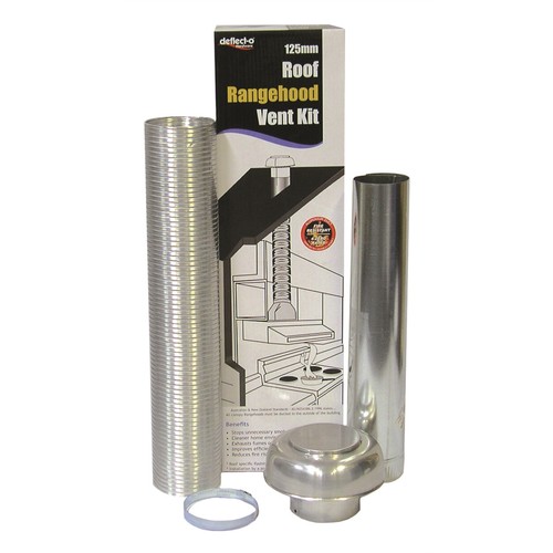 Deflecto ROOF RANGEHOOD VENTING KIT Duct Clamp Cowl Semi Rigid-125, 150 ...