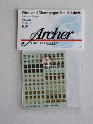 Archer 1/35 Wine and Champagne Bottle Labels (114 labels in 22 styles ...