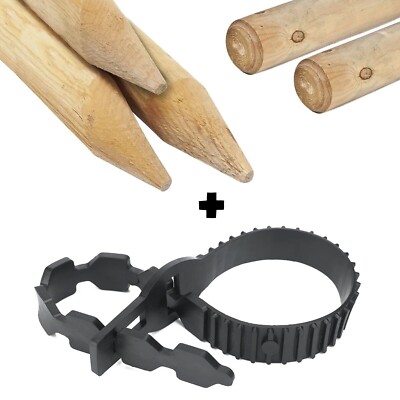 Round Wooden Fence Posts & Ties HC4 Pressure Treated Pointed Wood ...