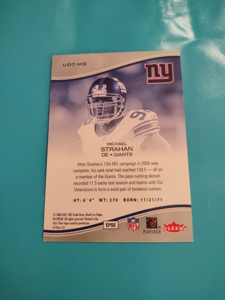 MICHAEL STRAHAN 2006 Fleer Ultra ULTRA DREAM TEAM Card #UDT-MS NY ...
