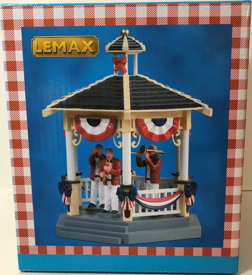 Lemax Americana 4th of July Patriotic Park Gazebo Band 83365 New IN BOX ...