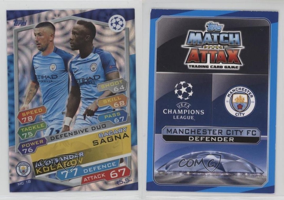 2016 Topps Match Attax UCL Manchester City Bacary Sagna Aleksandar ...