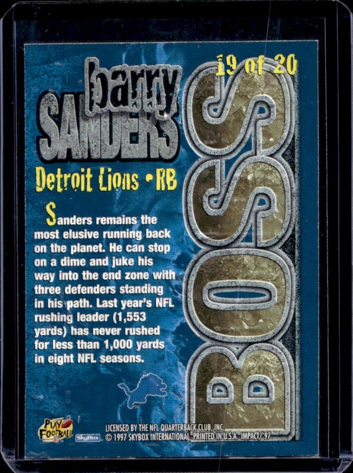 1997 Skybox Impact Barry Sanders Boss #19 Lions | eBay