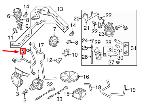 NEW AUDI A6 AVANT C6 OUTLET SECONDARY AIR INJECTION HOSE 06E133817P ...