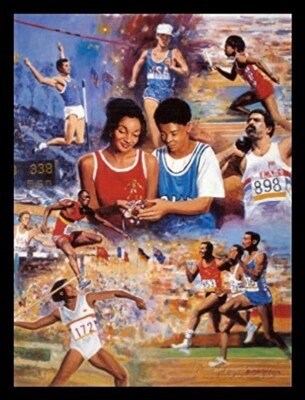 FRAMED Track & Field Dreaming by Clemente Micarelli 18x22 Art Print ...