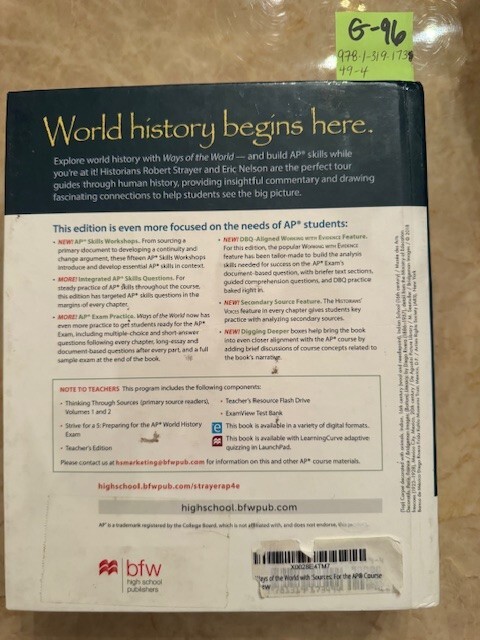 Ways of the World with Sources: For the AP Course Fourth Edition | eBay