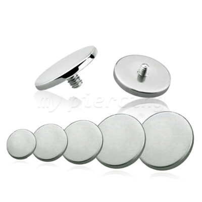10pcs. Pack 14G Steel Flat Disc Internally Threaded Dermal Anchor Top ...