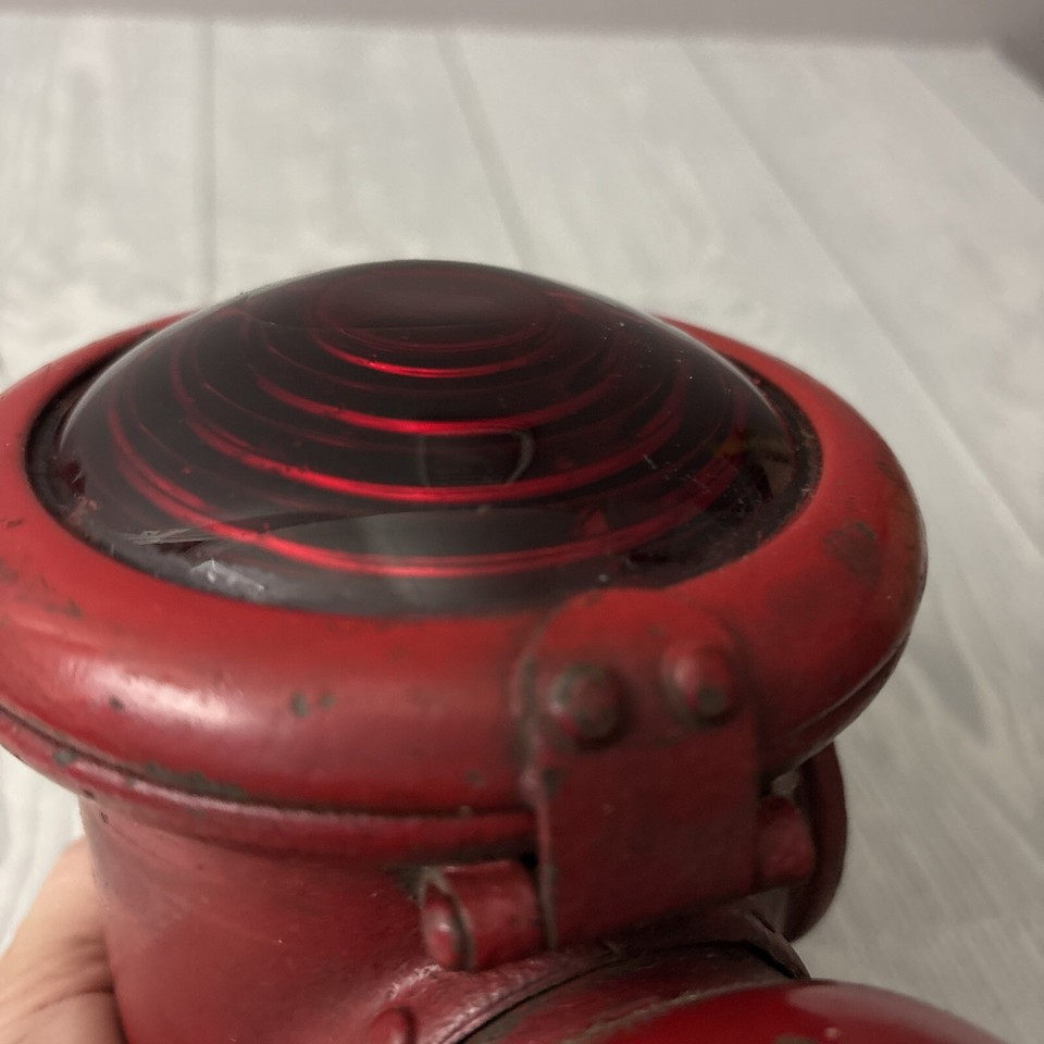 Vintage Early Ford Model T Kerosene cowl Lamp left side red glass *READ ...