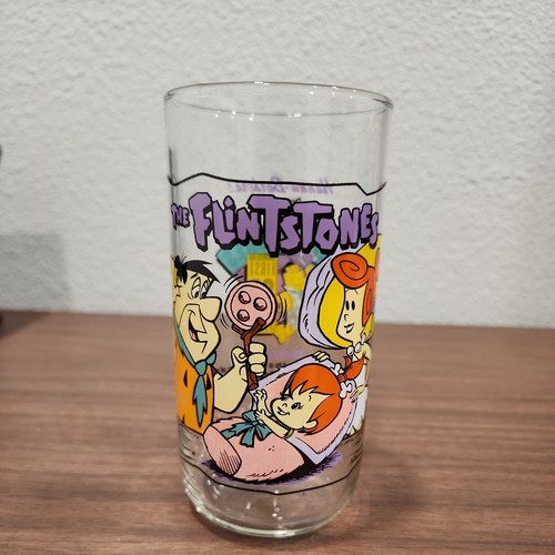 Flintstones The Blessed Event Glass Cup 1991 Hardees Pebbles First 30 ...