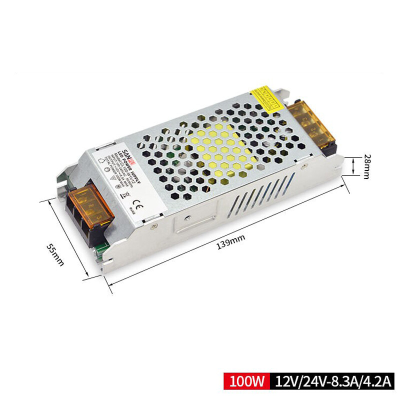 AC DC 12/24 Volt 60/100/150/200/250/300 Watt Fanless Slim Led Power ...