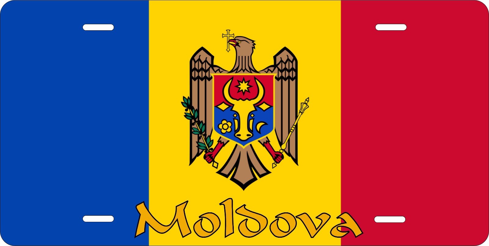 Moldova Flag License Plate Personalized Car Auto Bike Moped Motorcycle ...