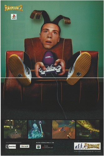 Rayman 2 Print Ad/Poster Art Playstation 2 PS2 Nintendo N64 Sega ...