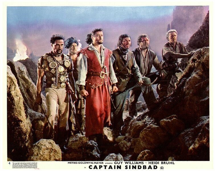 Captain Sinbad 1963 original lobby card Guy Williams and men in ...