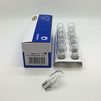 10 x Ring R580 W21/5W Capless Brake Stop & Tail Light Bulb 580 380W 12v ...
