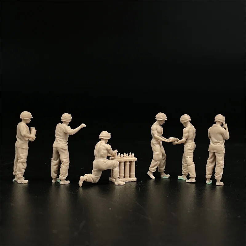 1/72 Scale Resin Model M114 Howitzer Troops 6 Soldier Figures Military ...