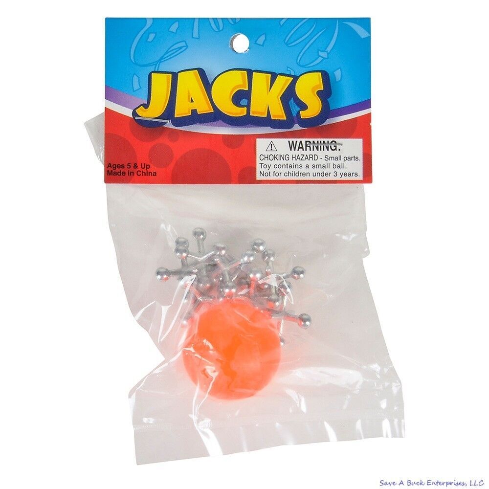 75 SETS OF METAL STEEL JACKS WITH SUPER RED RUBBER BALL GAME CLASSIC ...