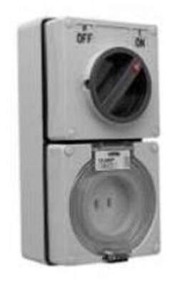 Clipsal 56-SERIES SURFACE SWITCHED SOCKET 10A 250V 2-Pin Parallel Flat ...