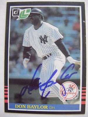 DON BAYLOR YANKEES signed 1985 Leaf baseball card RARE FRENCH/ENGLISH ...