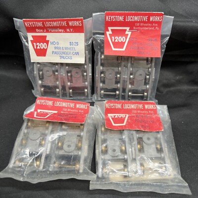 Keystone Locomotive Works HO-9 PPR 6 Wheel Passenger Car Trucks 4 Sets ...