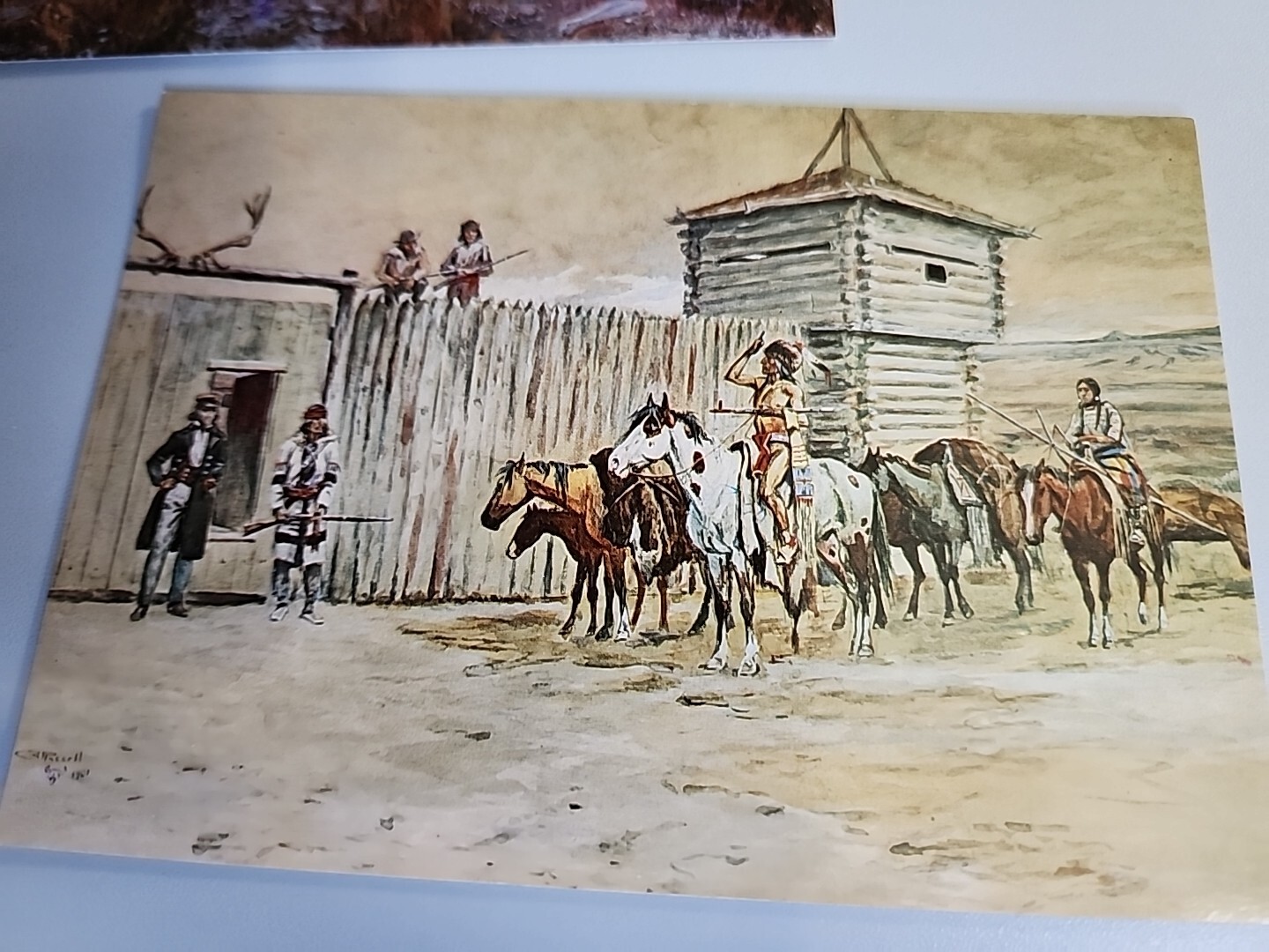 Charles Marion Russell Native American Art Postcards (4) Cowboys ...