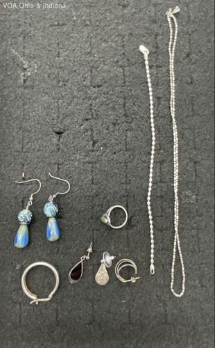 Lot Of Sterling Silver Scrap Jewelry Earrings w Stones & Ring | eBay