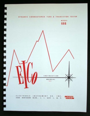 EICO 666 Tube Tester Manual with 1978 Test Data | eBay