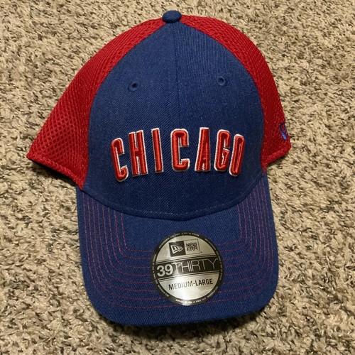 Chicago Cubs New Era 39Thirty Heathered Men’s Size: M/L Blue/Red Hat ...