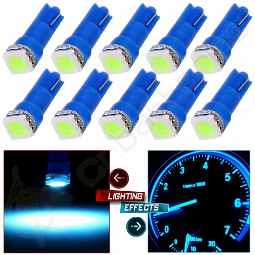 10x T5 Ice Blue 58 70 73 74 Dashboard Gauge 5050 SMD LED Wedge Lamp ...
