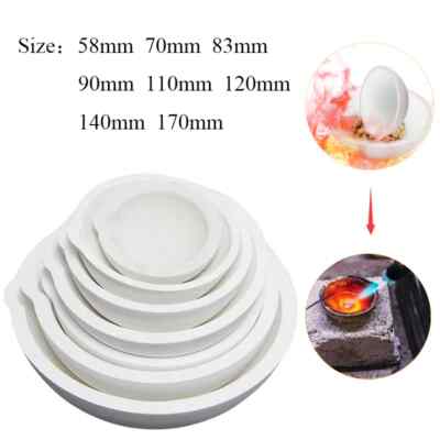 100g-5000g CERAMIC CRUCIBLES DISH VARIOUS SIZES FUSED MELT GOLDS SILVER ...
