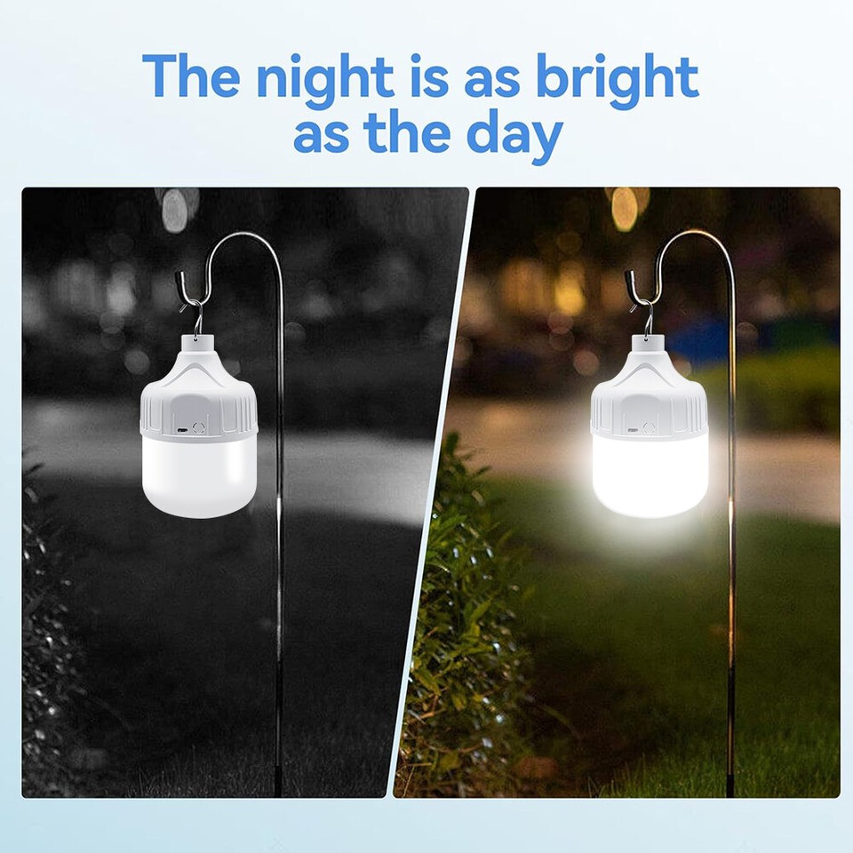 2x Super Bright LED Lantern USB Rechargeable Camping Light Tent Lamp ...